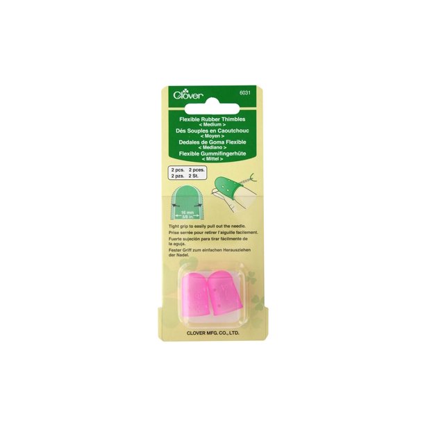 Clover Flexible Rubber Thimbles - Pink - Bernina Sewing Centre Tauranga