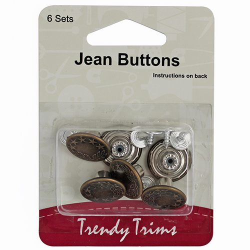 Jean Buttons (6) Bronze - Bernina Sewing Centre Tauranga
